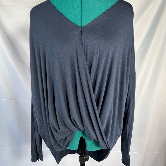 Double Zero | Tops | Navy Crossed Doublezero Top | Poshmark